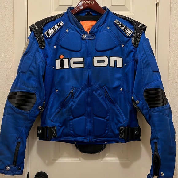 ICON | Jackets & Coats | Icon Timax Asphalttechnologies Blue Motorcycle ...